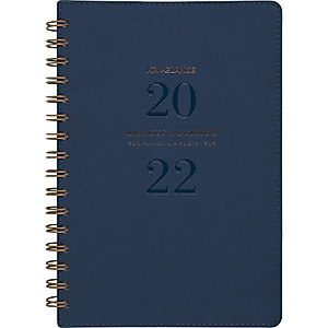 2022 Weekly & Monthly Planner by AT-A-GLANCE, 5-1/2" x 8-1/2", Small, Wirebound, Signature Collection, Navy (YP20020)