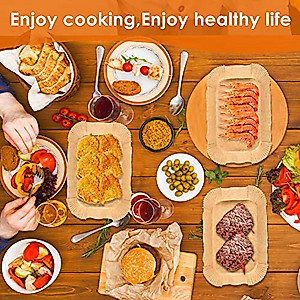 Air Fryer Liners Disposable Rectangular Parchment Paper Liner for Ninja Dual Basket Air Fryer and Other 2-basket Air Fryer, Oilproof Waterproof Non-Stick 8.7”x5.5” Baking Papers 100pcs
