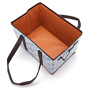 Foraineam Reusable Grocery Bags Set Durable Heavy Duty Tote Bag Collapsible Grocery Shopping Box Bag with Reinforced Bottom, Pack of 3