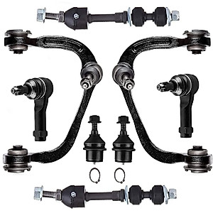 SCITOO 8pcs 2WD Front Suspension Kit Upper Control Arms Lower Ball Joints Sway Bar Links Outer Tie Rods Fit 2005 2006 2007 2008 For Ford For F-150 2006-2008 For Lincoln Mark LT RWD