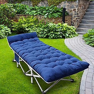 Faysore Camping Cot Cots for Sleeping with Mattress Cots for Camping for Adults with Camfortable Pad Heavy Duty Camping Bed with Carry Bag Folding Cot for Hiking Home Office Nap and Vacation