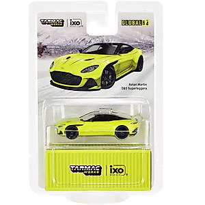 DBS Superleggera Yellow Metallic with Black Top Global64 Series 1/64 Diecast Model Car by Tarmac Works T64G-004-LG