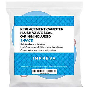 Impresa Canister Flush Valve Seal Equivalent to American Standard Toilet Parts 7301111-0070A / 7301111 0070A - Replacement Rubber Seal for Toilet, 2-Pack, Blue