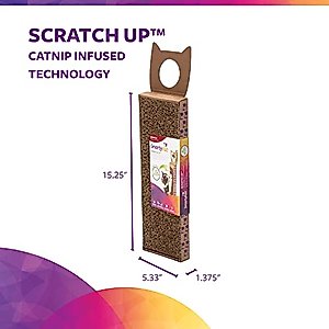 SmartyKat Scratch Up Corrugated Hanging Cat Scratcher, Catnip Infusion Technology - Brown, Single Wide