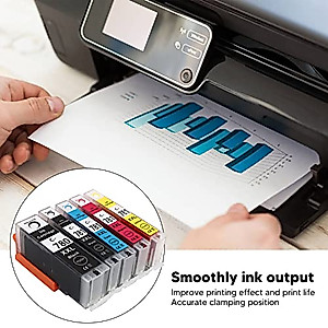 Ink Cartridge Standard Size Clear Fadeless Print Printer Cartridge Replacement for PIXMA TS707 TR8570 TS8170 (BK BK C M Y 5 Colors)