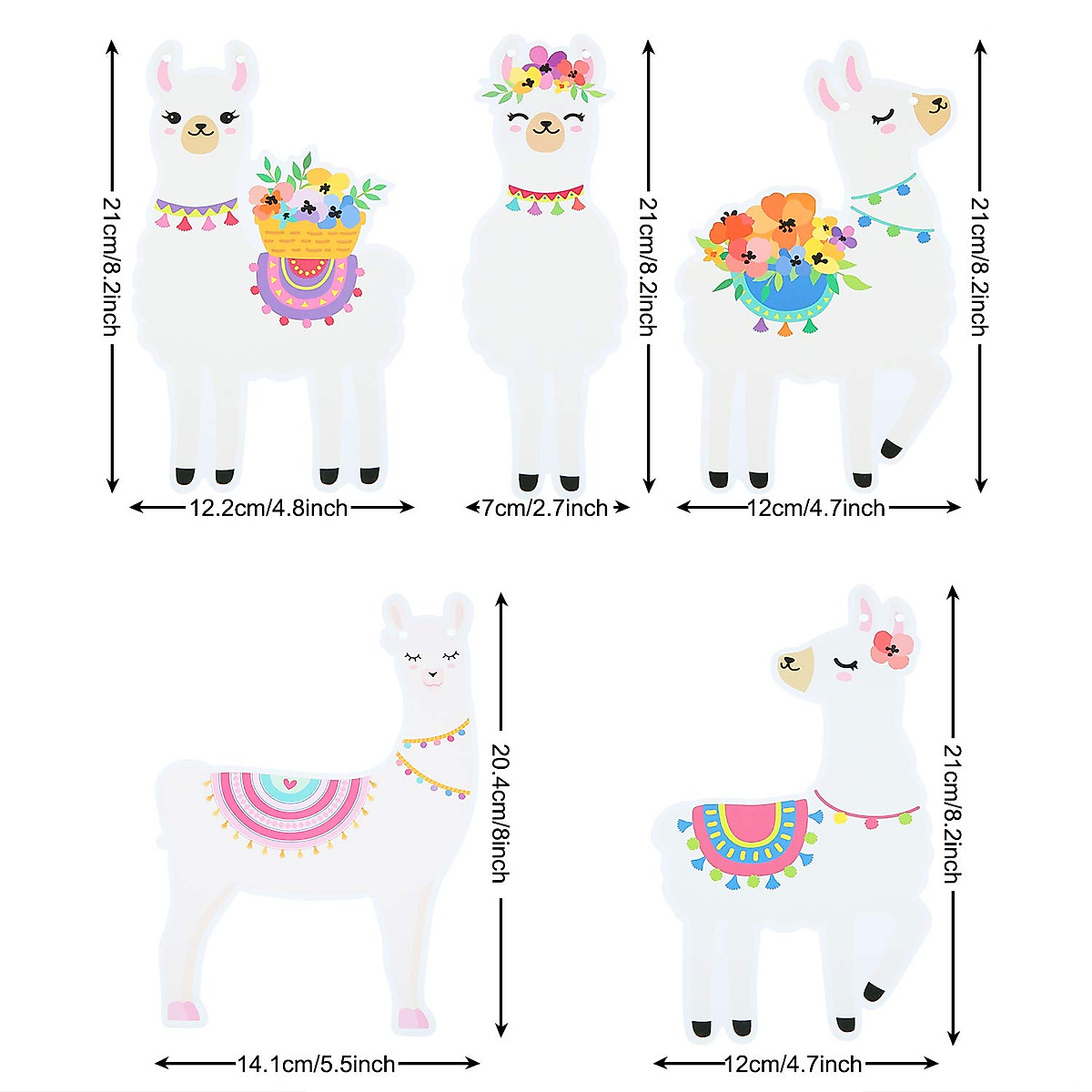 Boao 3 Pcs Llama Party Supplies Llama Cactus Banner Garland Llama Party Decoration Cactus Banner for Mexican Fiesta Llama Themed Birthday Graduation Cinco de Mayo Hawaiian Party Supplies