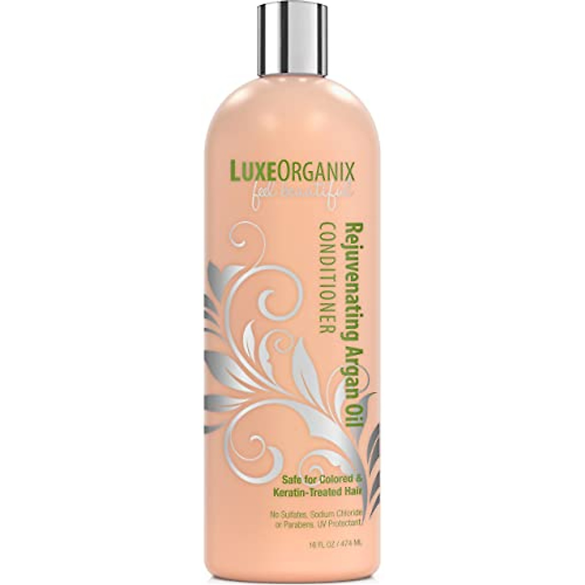 LuxeOrganix Moroccan Argan Oil Conditioner - SLS Sulfate Free, Keratin & Color Safe - Solon Grade Moisturizing Anti-Frizz Formula (16 oz Single Conditioner)