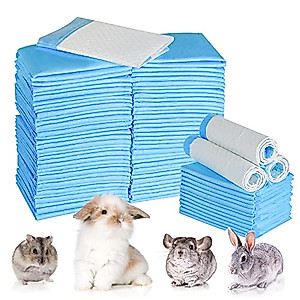 100 Pcs Rabbit Pee Pads 18" x 13" Disposable Pet Training Pads Super Absorbent Guinea Pig Cage Liners Disposable Diaper for Hedgehog, Hamster, Chinchilla, Cat, Reptile and Other Small Animal