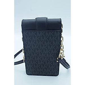 Michael Kors Carmen Small Logo Smartphone Crossbody Bag (BLACK.)