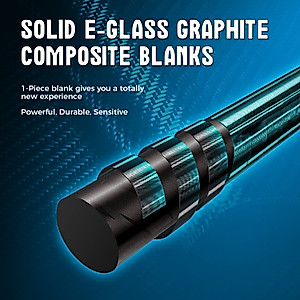 FISHAPPY Saltwater Offshore Straight Butt Heavy Trolling Fishing Rod Big Game Conventional Boat Fishing Rod with Roller Guides 6' (6' - 50-80lbs - 1Piece)