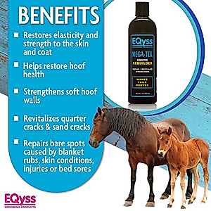 EQyss Mega-Tek Horse Rebuilder - Repair, Revitalize, Strengthen. Perfect for Manes, Tails, and Hooves. 16 oz