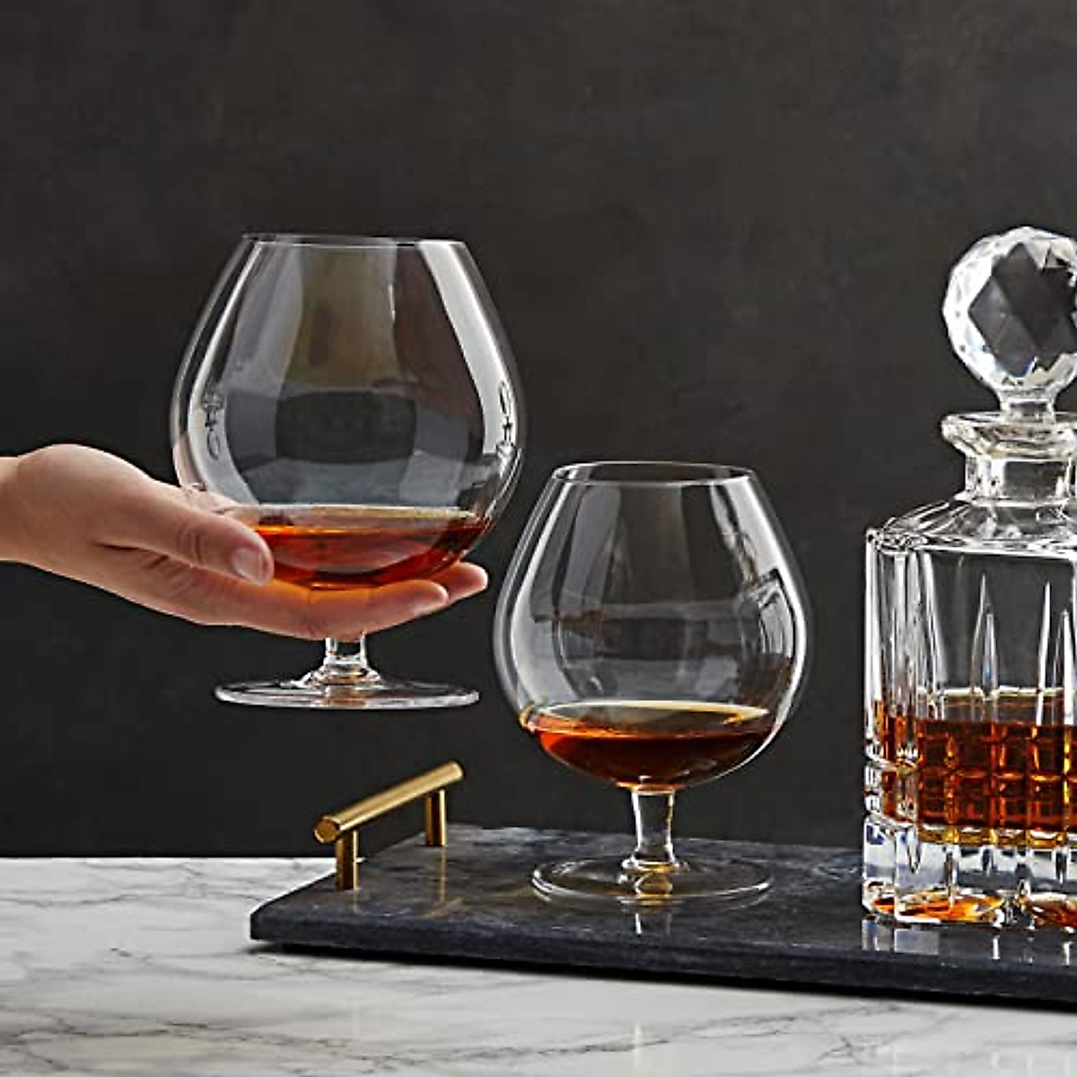 Juvale 30oz Whiskey and Cognac Glasses Set of 4, Clear Brandy Sniffers for Cocktails, Spirits, Beer (4 x 6 In)