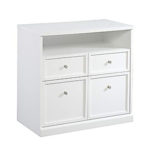 Sauder Craft Pro Series Open Storage Cabinet, White Finish & Craft Pro Series Storage Cabinet, White Finish