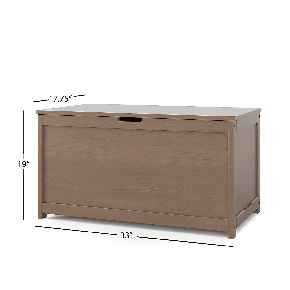 Child Craft Harmony 33” Wood Toy Box, Large Storage Chest, Plenty of Storage, 2 Safety Hinges, Standard Ventilation Hole on Back, 6 Cubic Feet of Storage (Dusty Heather)