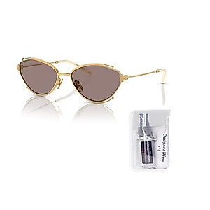 Tory Burch TY6103 32787N 55MM Shiny Gold/Light Purple Brown Sunglasses for Women + BUNDLE With Designer iWear Complimentary Eyewear Kit