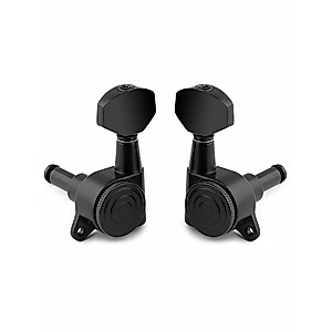 Bogart Locking Guitar String Tuning Pegs Sealed Machine Heads Tuners Tuning Keys 3 Left 3 Right for Electric Guitar or Acoustic Guitar Black., TP 21-BK-3L 3R-1
