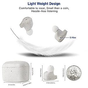 XINLIANG Headphones Wireless Bluetooth, in-Ear Earphones Microphone and Touch Control Call Noise Cancelling Earbuds Wireless and USB-C Charging Headphones Lightweight Earbuds with iPhone Android, PC