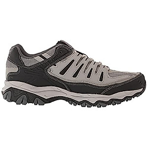 Skechers Men's Afterburn Memory-Foam Lace-up Sneaker Oxford, Gray/Black, 8.5 X-Wide