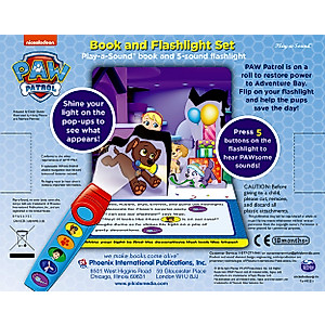 Nickelodeon PAW Patrol Chase, Marshall, Skye and More! - Light the Way! Pop-up Board Book and Sound Flashlight Toy Set - PI Kids (Play-A-Sound)