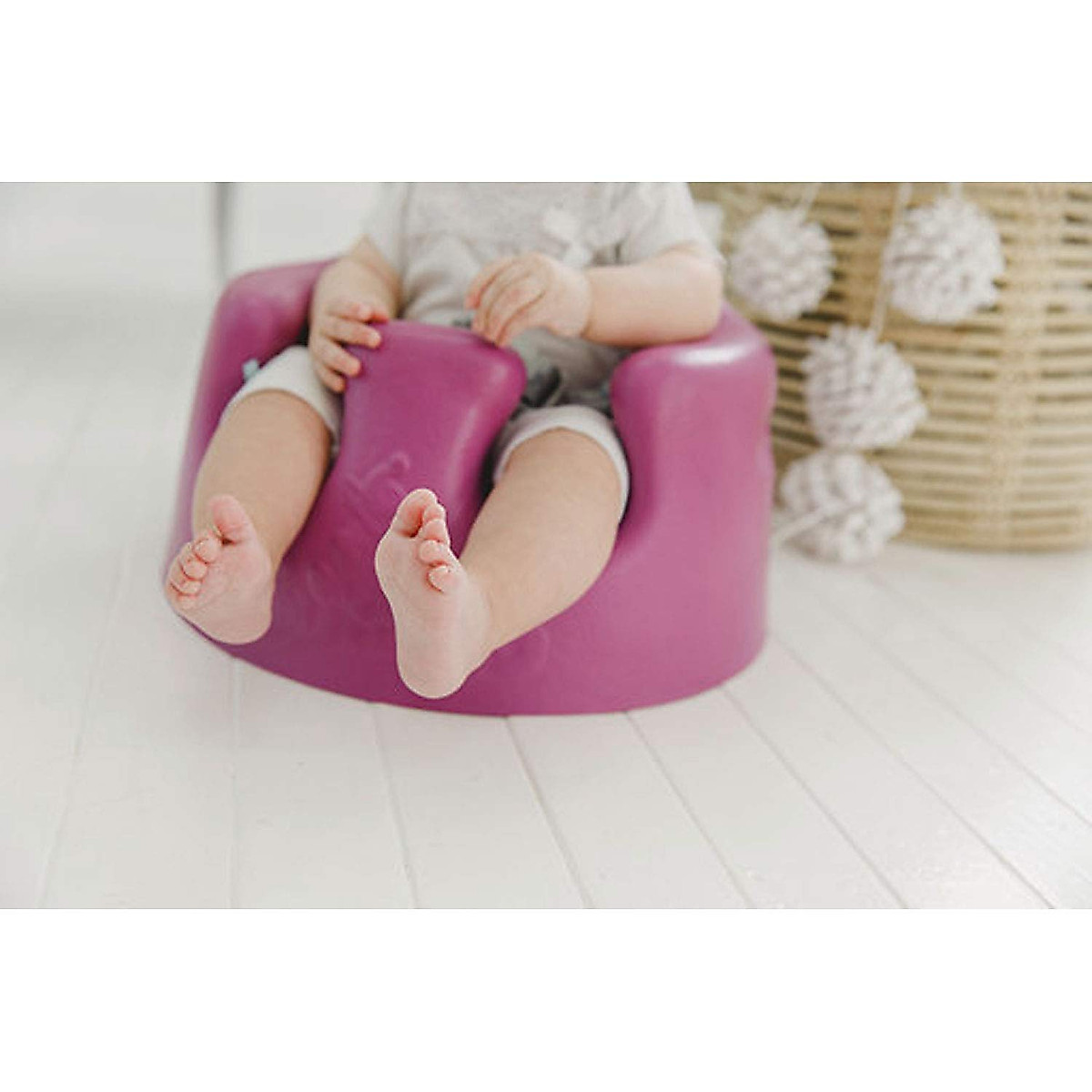 Bumbo B10013 Baby Infant Soft Foam Comfortable Wide Floor Seat with 3 Point Adjustable Harness, Grape Purple