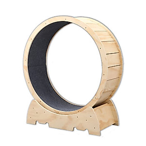 Cat Exercise Wheel,Cat Wheel Exerciser for Indoor Cats,Suitable for All Cats Natural Wood Color Cat Wheel,Cat Running Wheel 32.3x15.7x40''