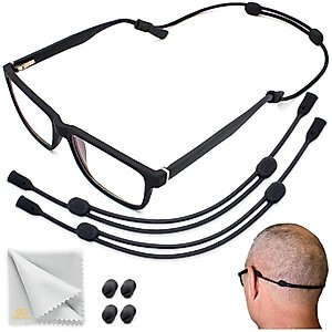 SIGONNA Glasses Strap Holder - No-Tail Eyeglass Strap Cord String - Adjustable Eye Glasses Holders Around Neck Head - Eyeglasses Strap Lanyard - Sunglasses Glasses Strap for Men Women - 2 Pcs