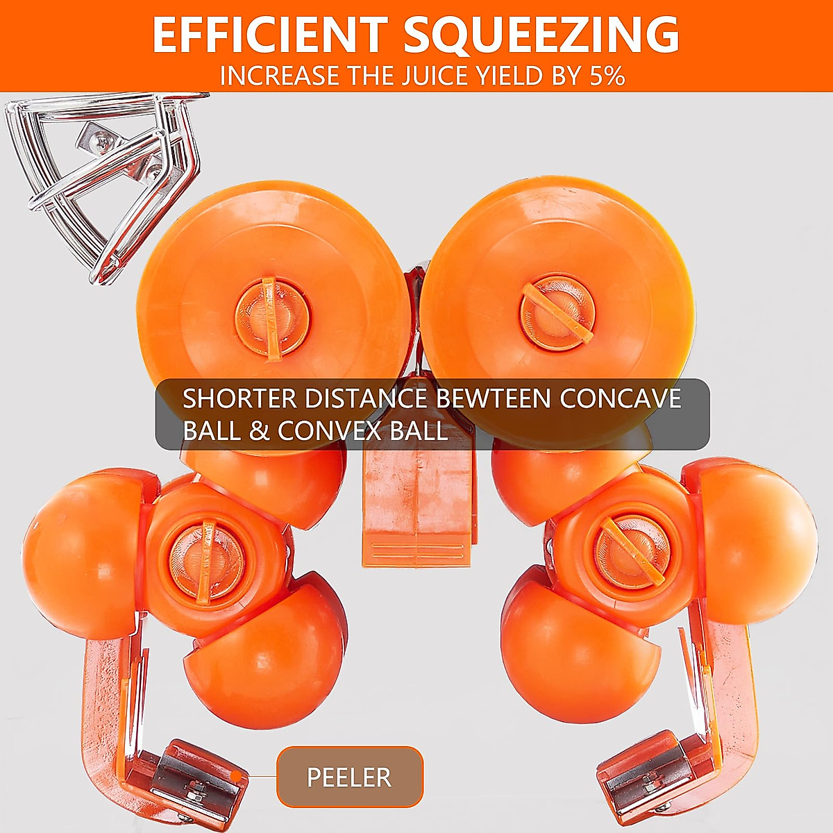 Commercial Juicer Machine, 110V 120W Orange Squeezer for 22-30 per Minute, SUS 304 Tank Stainless Sugar Cane Juicer Machine for Lemon, Sugar Cane, Orange