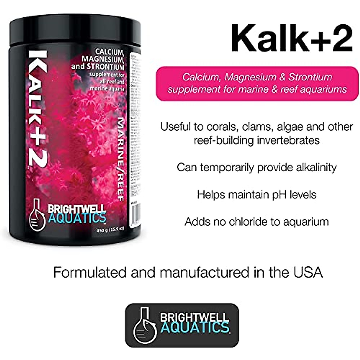 Brightwell Aquatics Kalk+2 - Advanced Kalkwasser Supplement 450g / 15.9oz