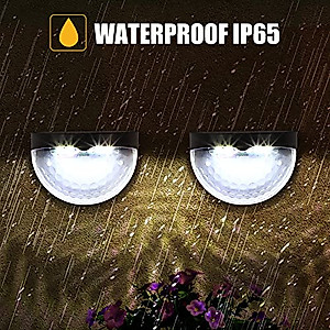 12 Pcs Solar Fence Lights Wall Mount Decorative Deck Lighting Solar Deck Lights Solar Lights Outdoor Waterproof LED Outdoor Lights for Garden Fence Yard Patio Garage