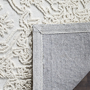 SAFAVIEH Trace Collection 8' Round Ivory TRC102C Handmade Premium Wool Entryway Foyer Living Room Bedroom Kitchen Area Rug