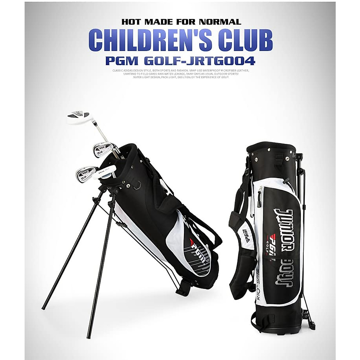 PGM Junior Golf Club, RIO golf clubs complete set right handed for Children Kids 9-12, 4 pieces youth Golf Clubs with Stand Bag for Boys & Girls Black
