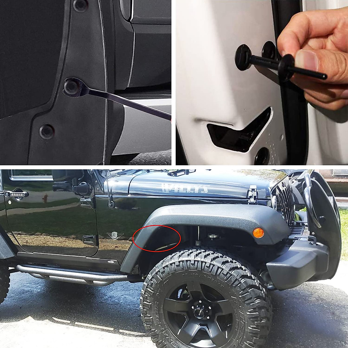 GOOACC 50Pcs 1/4" Hole Nylon Blind Rivets Fender Flare Bumper Door Trim Plastic Rivet Retainer Compatible with Chrysler 6501559, 6506007AA GM 10184895 Ford N803862-S