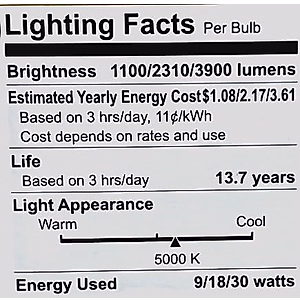 GE Lighting GE Ultra Bright LED 3-Way Light Bulb, 75/150/250 watt Equivalent, Daylight, 1100/2310/3900 lumens, exceptionally Bright LED A23, Frost Finish, ultrabright LED