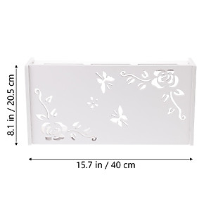 DOITOOL Router Holder Wall Mount WiFi Router Modem Cable Power Plug Wire Storage Boxes Cord Management Container for Home Living WiFi