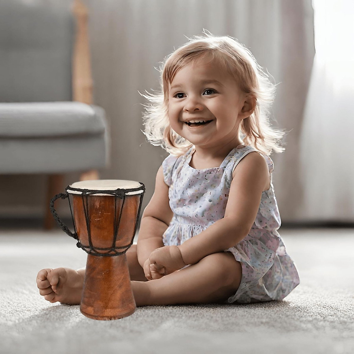 Drums Djembe Drum Djembe jembe is a Rope- goat skin Covered Goblet Drum Played by Hands West Africa style (4x8)