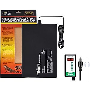 iPower 8 by 12-inch Under Tank Heat Mat Reptile Heating pad with Digital Temperature Control Thermostat Combo Set for Amphibians Hermit Crab Snake Lizard (PTHTPDCTRLHTPDL)