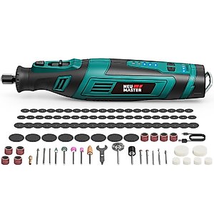 NEU MASTER 8V Cordless Rotary Tool Kit, Power Rotary Tool With 2.0Ah Batttery, 103pcs Accessories, 30000RPM 5-Speeds LED light, Multi Power Carving Tools for Sanding, Polishing, Drilling, Cutting