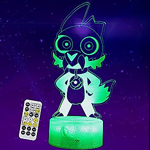 The Owl Gift, 3D Night Light - The Owl House Merch, 7 Color Change Decor Lamp with Remote, Dim, Timer, Gifts for Christmas Birthday Girls