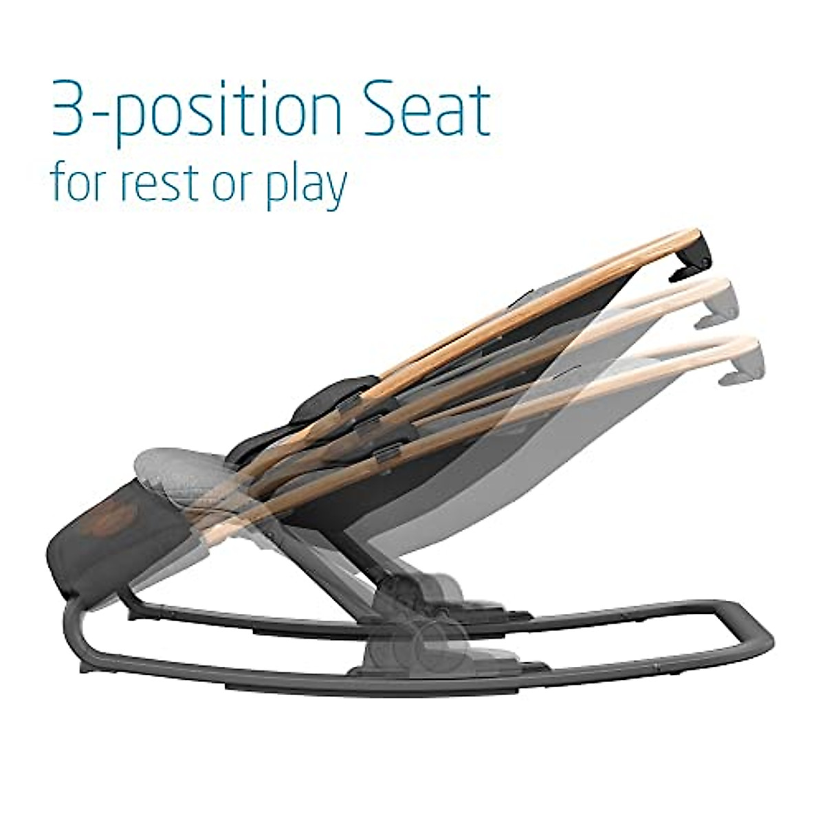 Maxi-Cosi Kori 2-in-1 Rocker, 2 Modes of use with Rocker and Stationary Options, Essential Grey