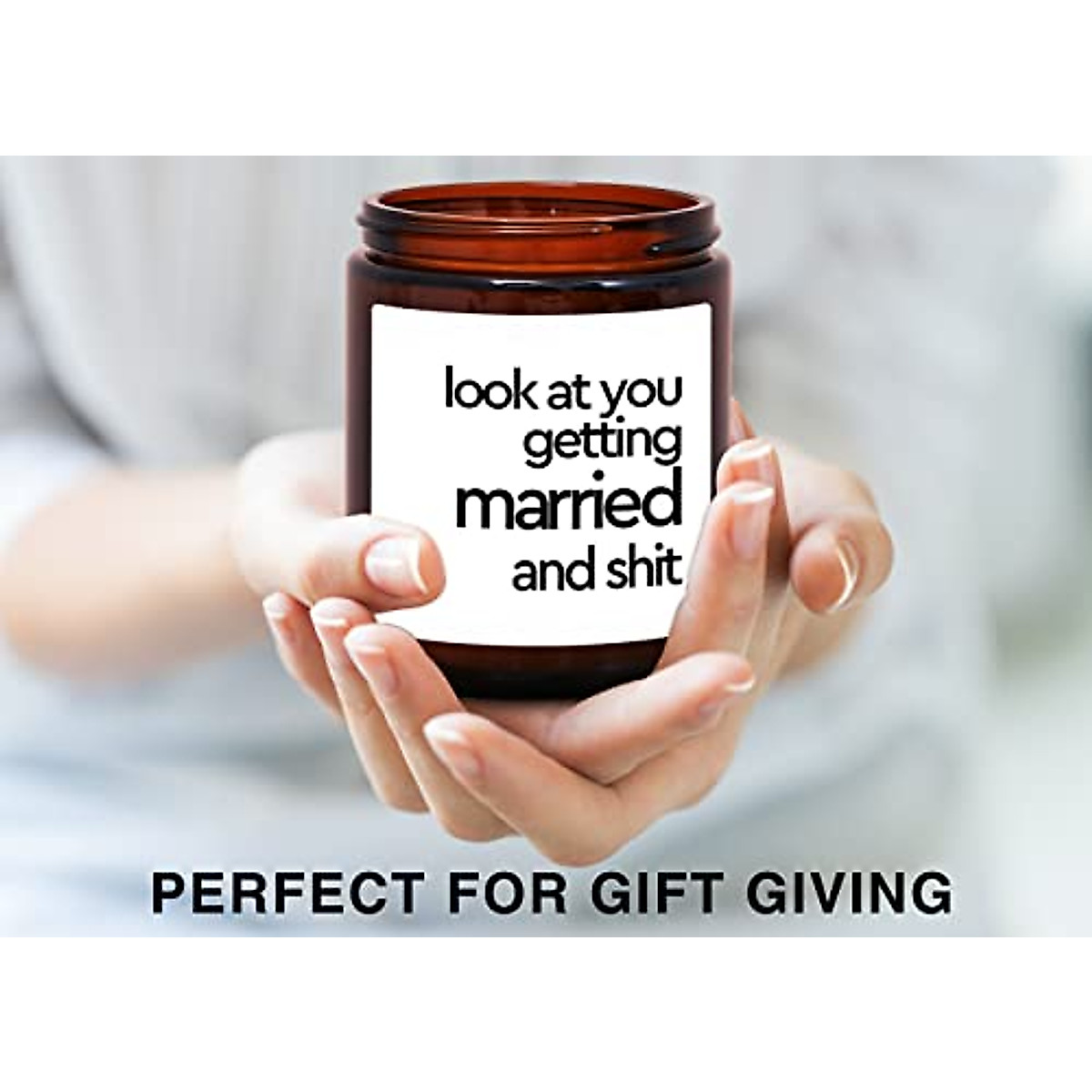 Scented Candle, Look at You Getting Married Candles Gifts for Women, Sister, Besties, BFF, Soy Candles for Home Scented, Home Decorations, Aromatherapy Candles, Amber Jar Candles(B007)