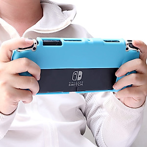 Protective Case for Nintendo Switch OLED, Soft Silicone Switch OLED Case with Game Storage - Black