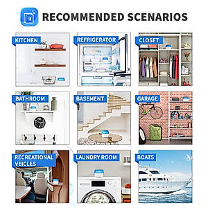 Vacplus Moisture Absorber Box Refill bags 4 Packs, Individually Wrapped Dehumidifiers for Closets & Efficient Refill Humidity Absorbers for Rooms with Easy Operation