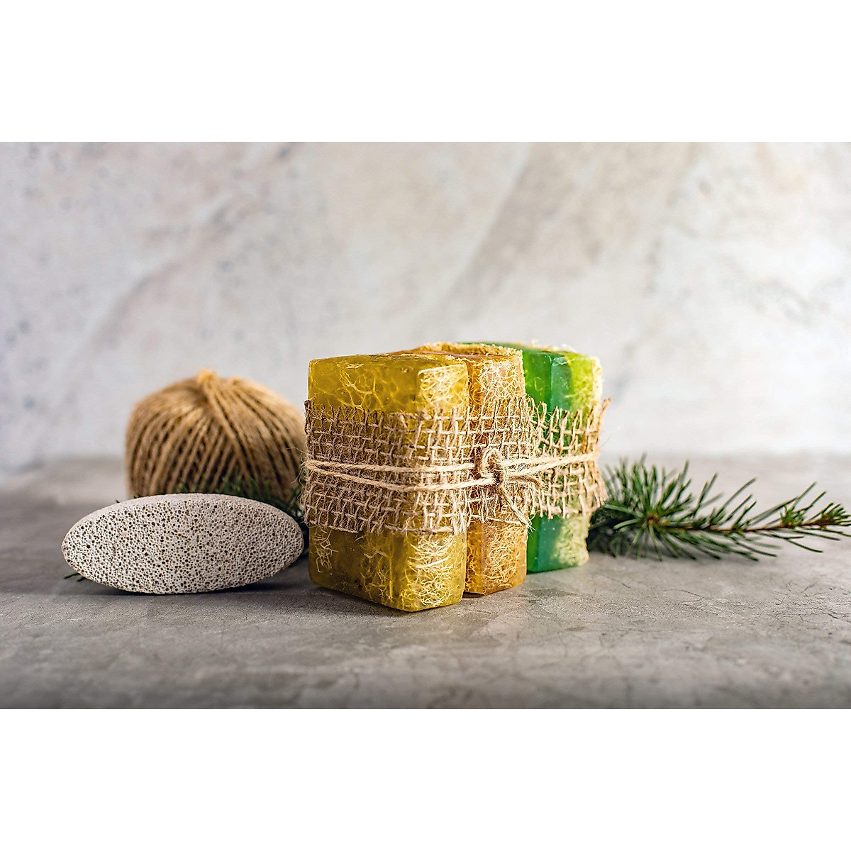 SABUN CO. Coconut Oil Loofah Soap - Natural Exfoliating Soap Bar for Face & Body Scrub - Moisturizing Soap for Softer Skin - Handmade with Coconut Oil, Jojoba Oil, Witch Hazel [4.40 oz - 125 gr]