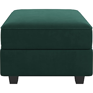Belffin Storage Ottoman Module for Modular Sectional Sofa Square Seat Cube Velvet Foot Stool Green