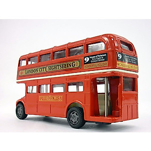 London Double Decker Bus , Red - Motormax 76002 - 4.75" Diecast Model Toy Car