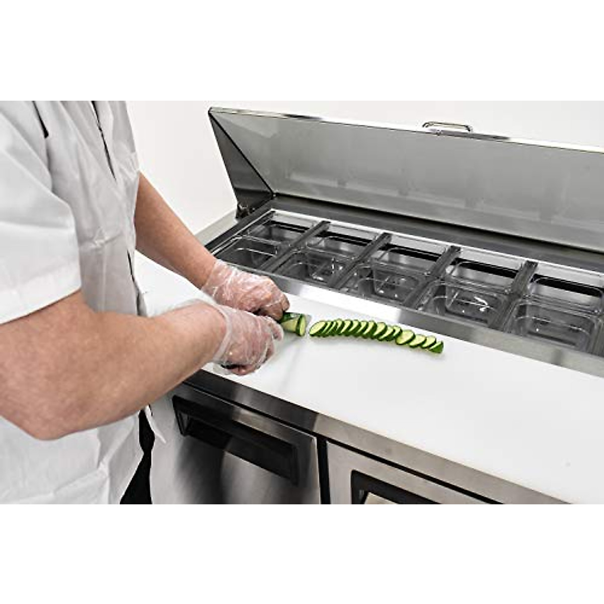 FSE 47-Inch Two-Door Refrigerated Commercial Salad/Sandwich Prep Table, 12 Cubic Feet, Stainless Steel, 115 v, (MRSL-2D)