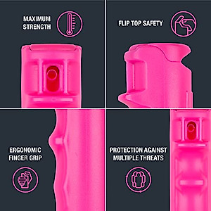 SABRE Pepper Spray & 2-in-1 Stun Gun with Flashlight, Self Defense Kit, Fast Flip Top Safety, Finger Grip for Better & Faster Aim, Painful 1.60 µC Charge, 120 Lumen LED Light, Rechargeable, 0.54 fl oz