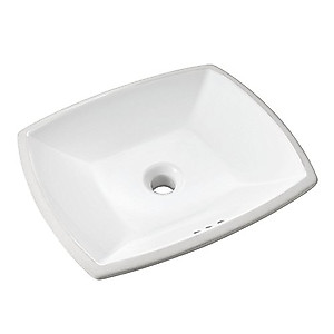 American Standard 545000.020 Edgemere Ceramic Undermount Rectangular Bathroom sink, 18.5" Lx 16.12" W x 5.25" H, White