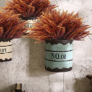 RECUTMS 8PCS Artificial Plants Greenery, Fake Boston Fern Bush Plant UV Resistant Greenery Bushes Faux Outdoor Shrubs Plants Indoor Outside Hanging Planter Home Garden Decor