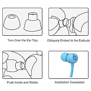 ALXCD Ear Tips Compatible with Beats Flex Earbuds, S/M/L/D 4 Sizes 4 Pairs Soft Silicone Eargels Replacement Earbuds Tips Ear Tips, Compatible with Beats Flex, 4 Pairs (Blue)